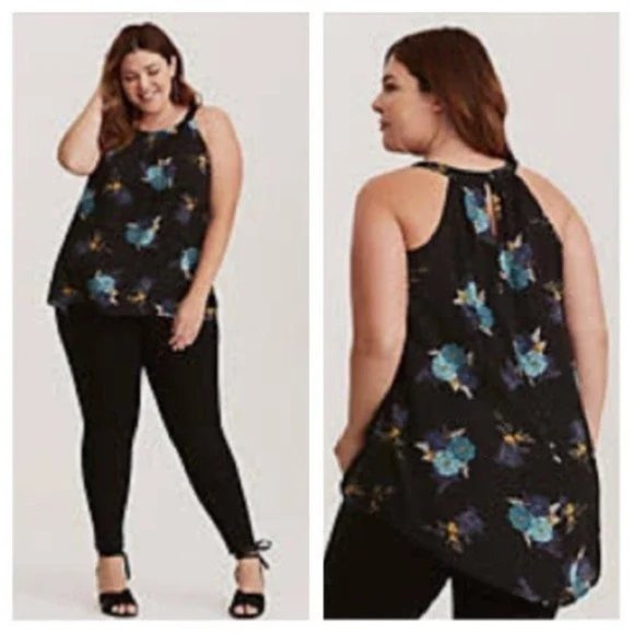 torrid | Tops | Torrid Georgette Floral High Neck Tank | Poshmark